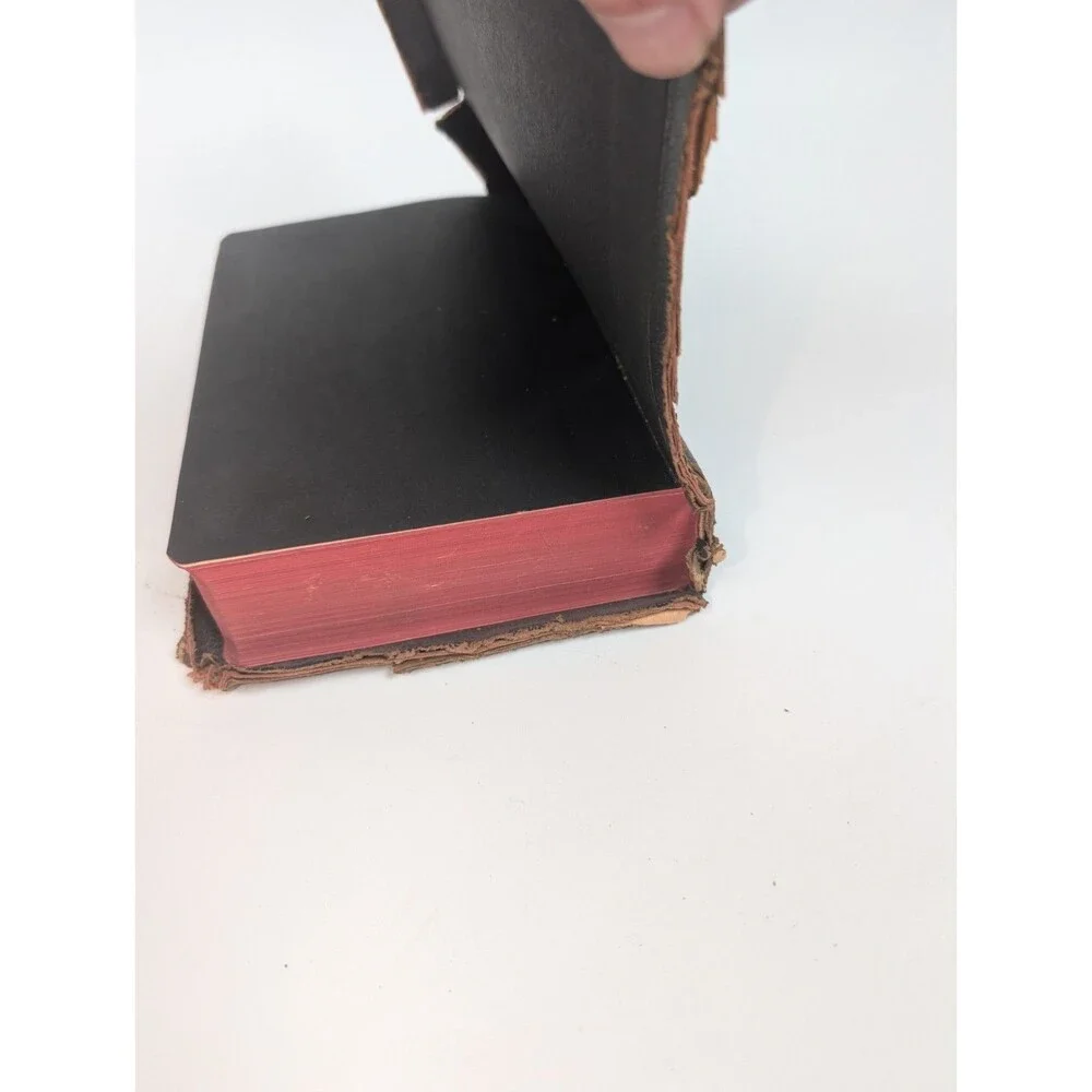 Other | Vtg Holy Bible King James Kjv Genuine Leather Red Letter Maps ...